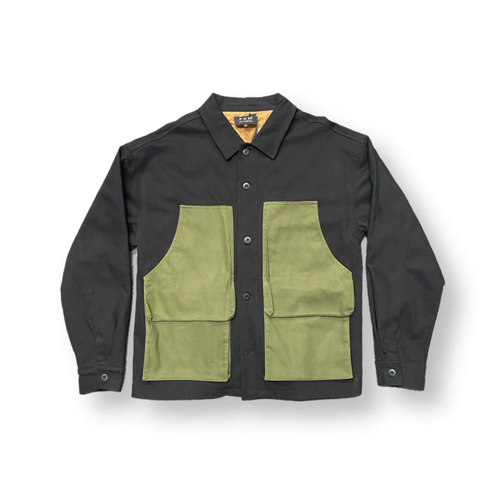 TWO TONE QUILTED WORK JACKET - BLACK – FXN menswear